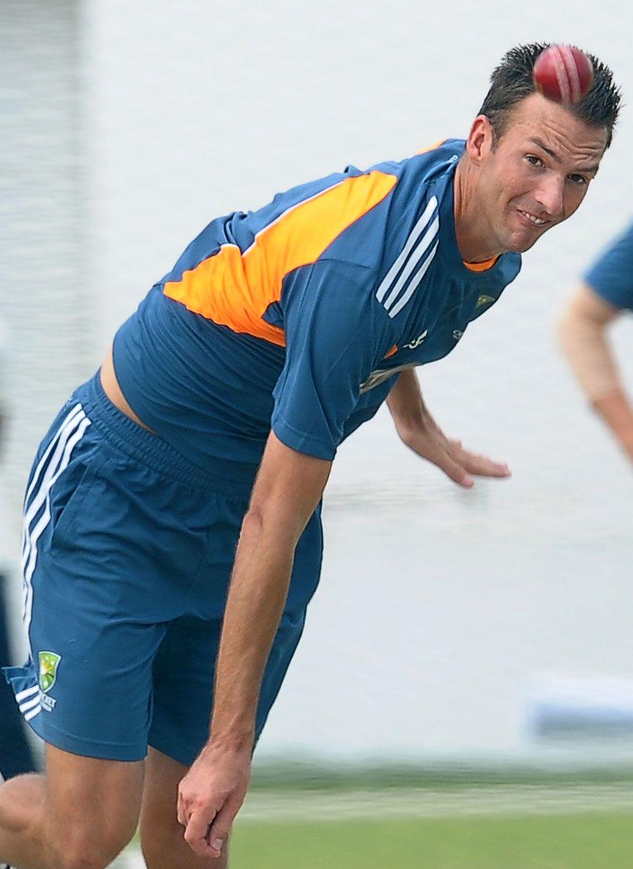 Trent Copeland hones his bowling during a training session ... Trent Copeland hones his bowling during a training session ...