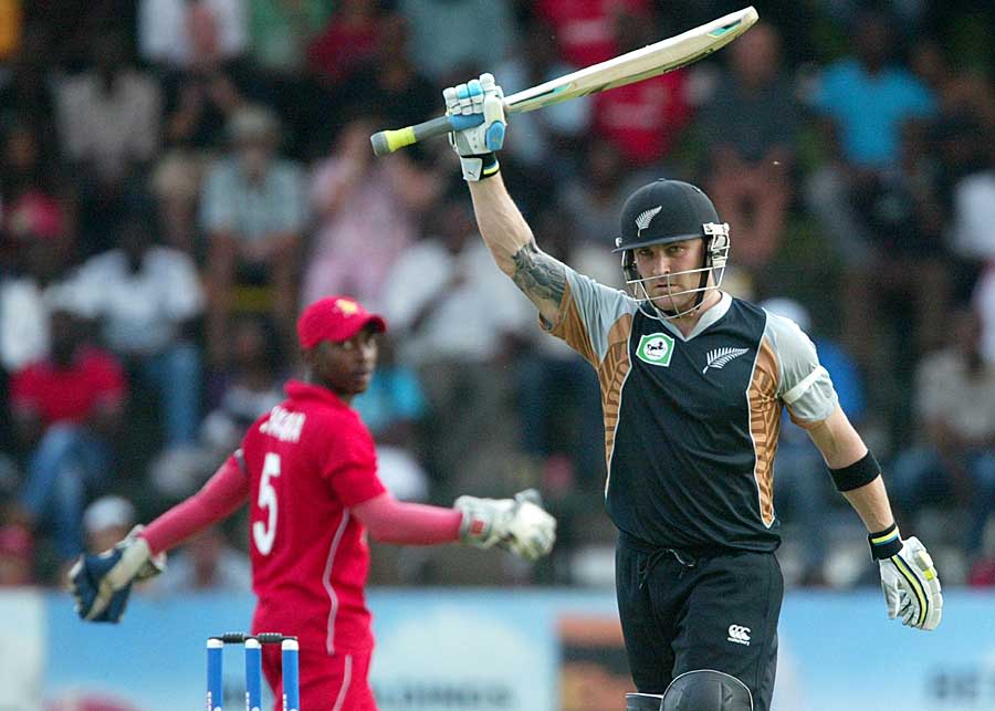 Brendon McCullum celebrates his half-century | ESPNcricinfo.com