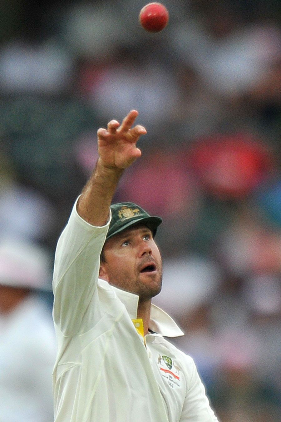 Ricky Ponting receives the ball | ESPNcricinfo.com