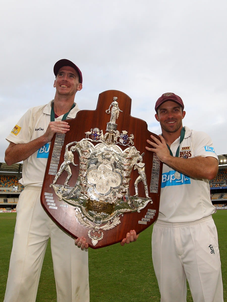 Steve Magoffin and Chris Hartley with the Sheffield Shield ...