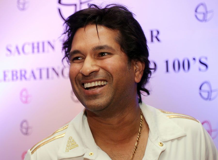 Sachin Tendulkar at an event celebrating his 100 hundreds ...