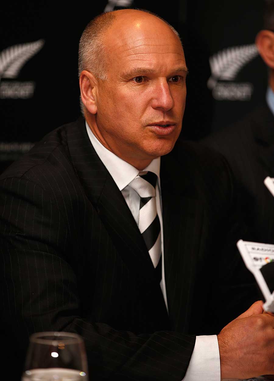 New Zealand Cricket chief executive David White speaks to the press ...