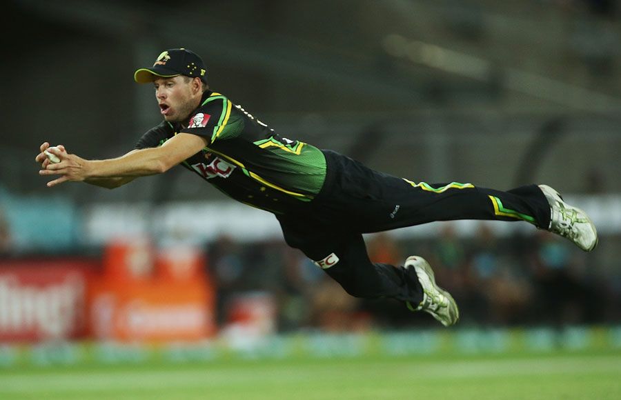 Ben Laughlin took a spectacular diving catch to remove Tillakaratne ...