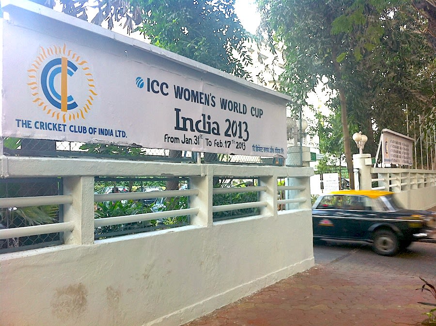 The entrance to the Cricket Club of India ahead of the Women's World ...