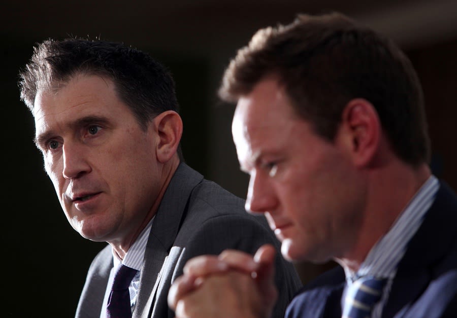 James Sutherland and Pat Howard announce the sacking of Mickey Arthur ...