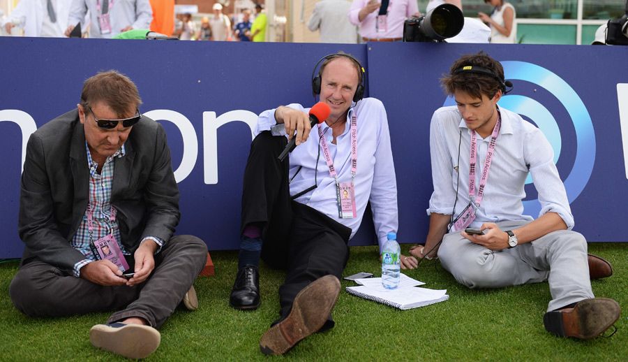 Test Match Special 's Phil Tufnell, Jonathan Agnew and Henry Moeran ...