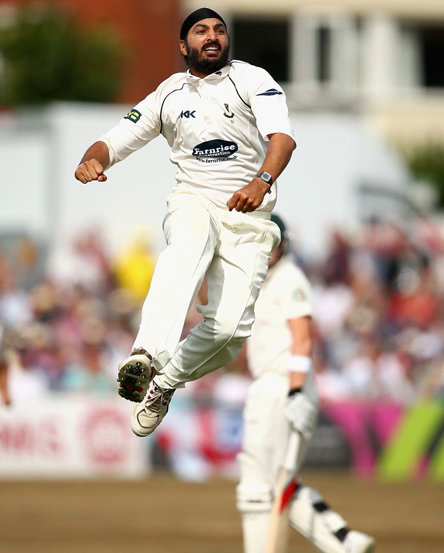 Monty Panesar enjoys one of his wickets | ESPNcricinfo.com