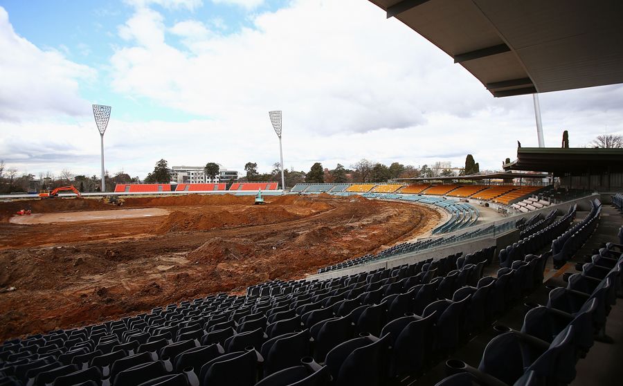 Preparations are on at the Manuka Oval in the lead-up to the 2015 World ...