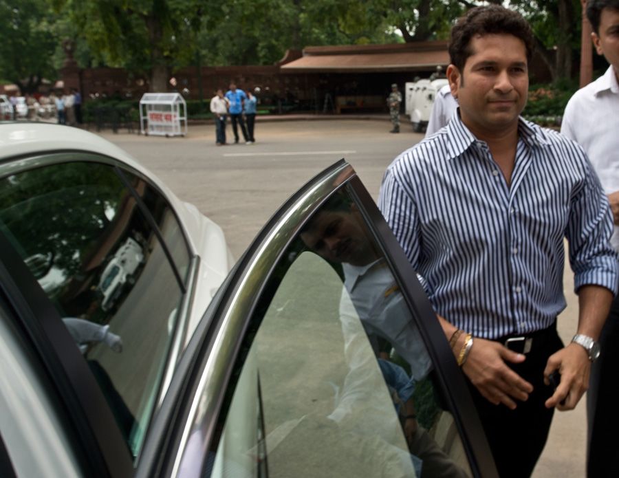 Rajya Sabha MP Sachin Tendulkar arrives at Parliament | ESPNcricinfo.com