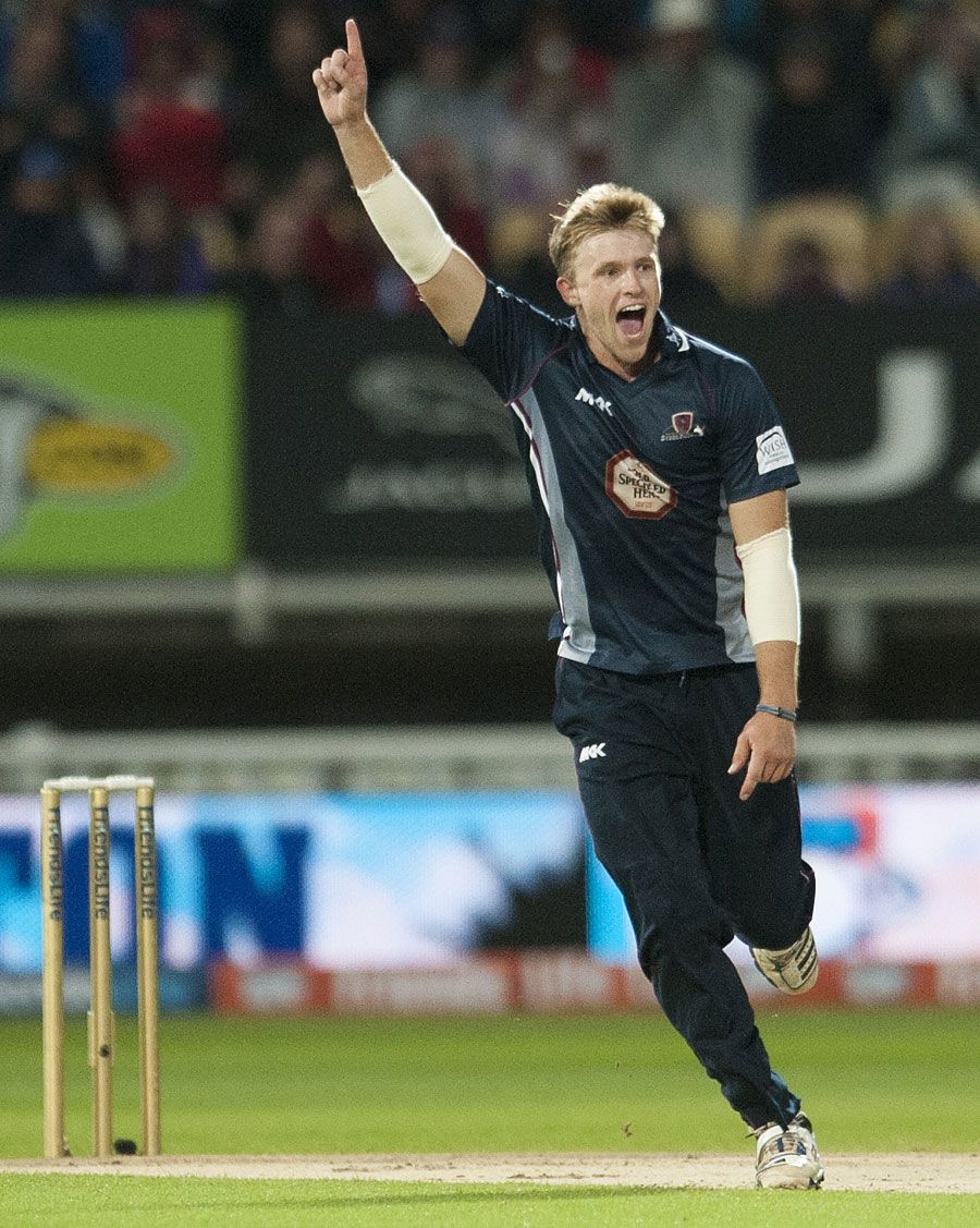 David Willey tears away in celebration of a hat-trick | ESPNcricinfo.com