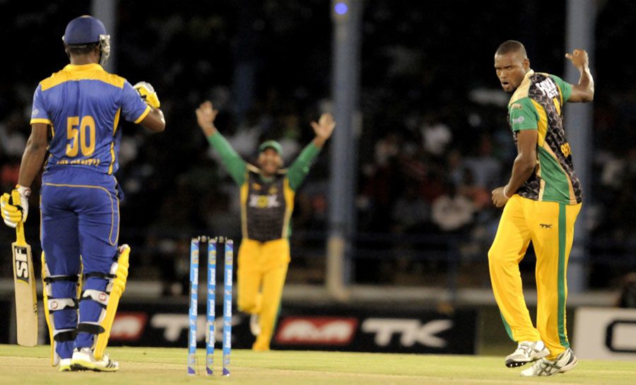 David Bernard had Dwayne Smith out leg before in the second over ...