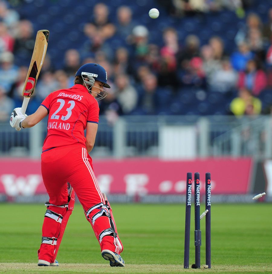 England captain Charlotte Edwards was bowled by Holly Ferling for 10 ...