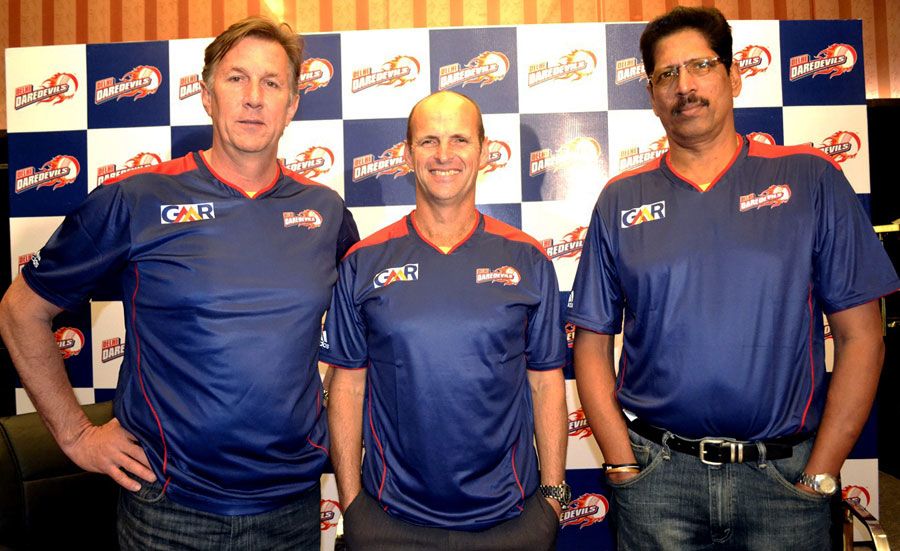 Gary Kirsten with Eric Simons and TA Sekar at a press conference ...