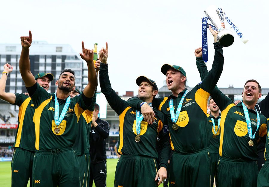 Nottinghamshire celebrate their YB40 victory | ESPNcricinfo.com