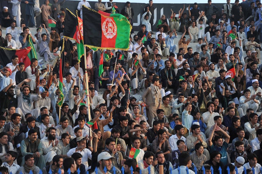 A large crowd gathered to welcome the Afghanistan team's homecoming ...