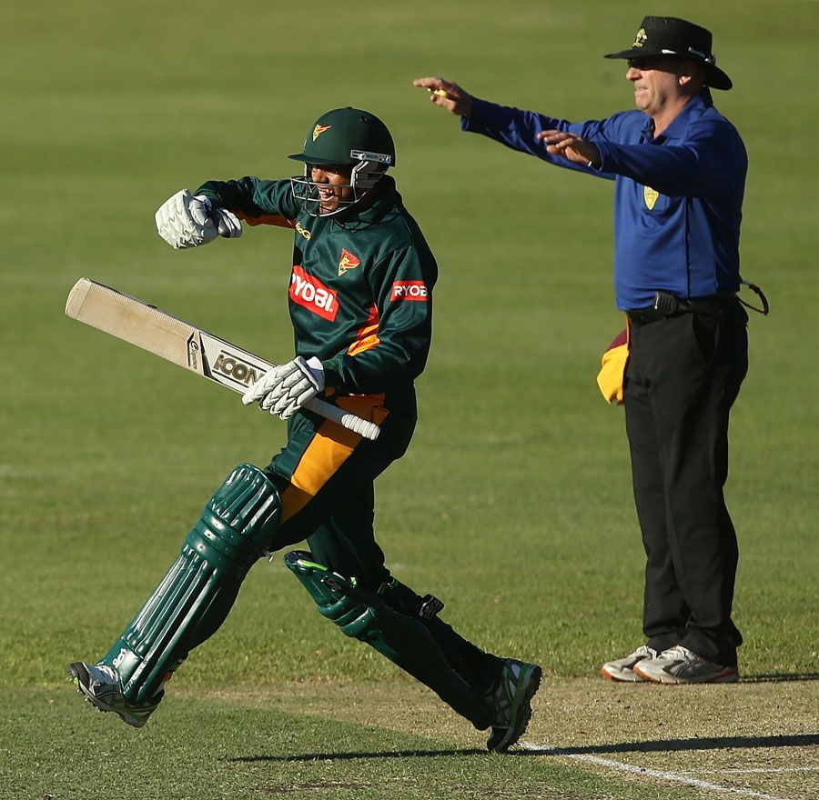Clive Rose pumps his fist after securing a win | ESPNcricinfo.com