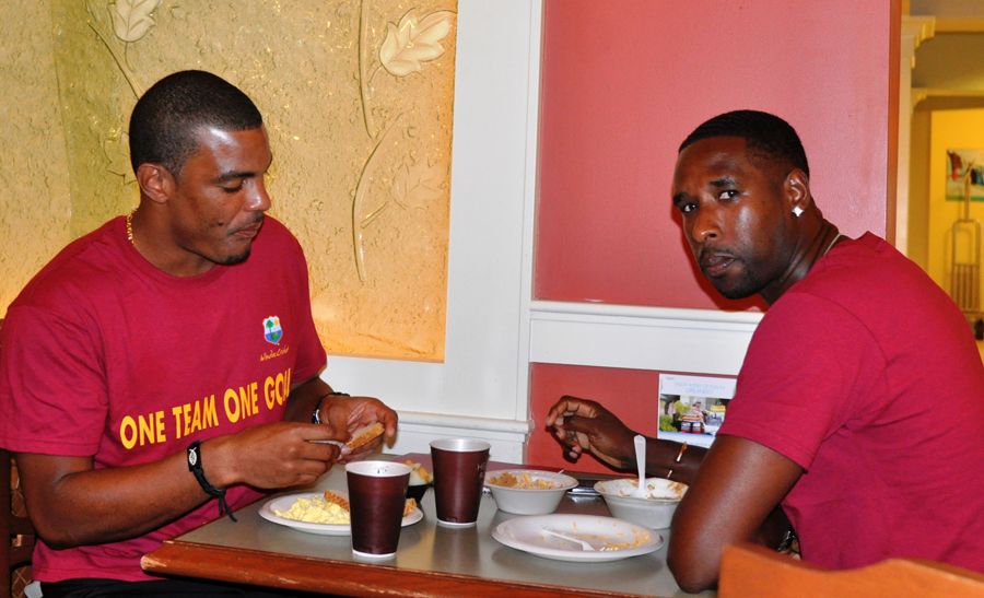 Shannon Gabriel and Shane Shillingford have a spot of breakfast ...