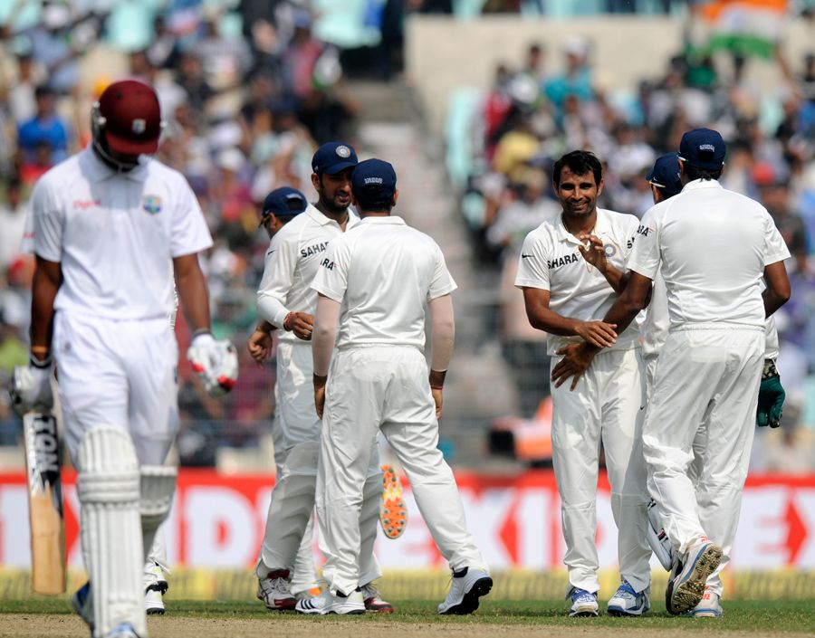 Mohammed Shami dismissed Kieran Powell for his maiden Test wicket ...