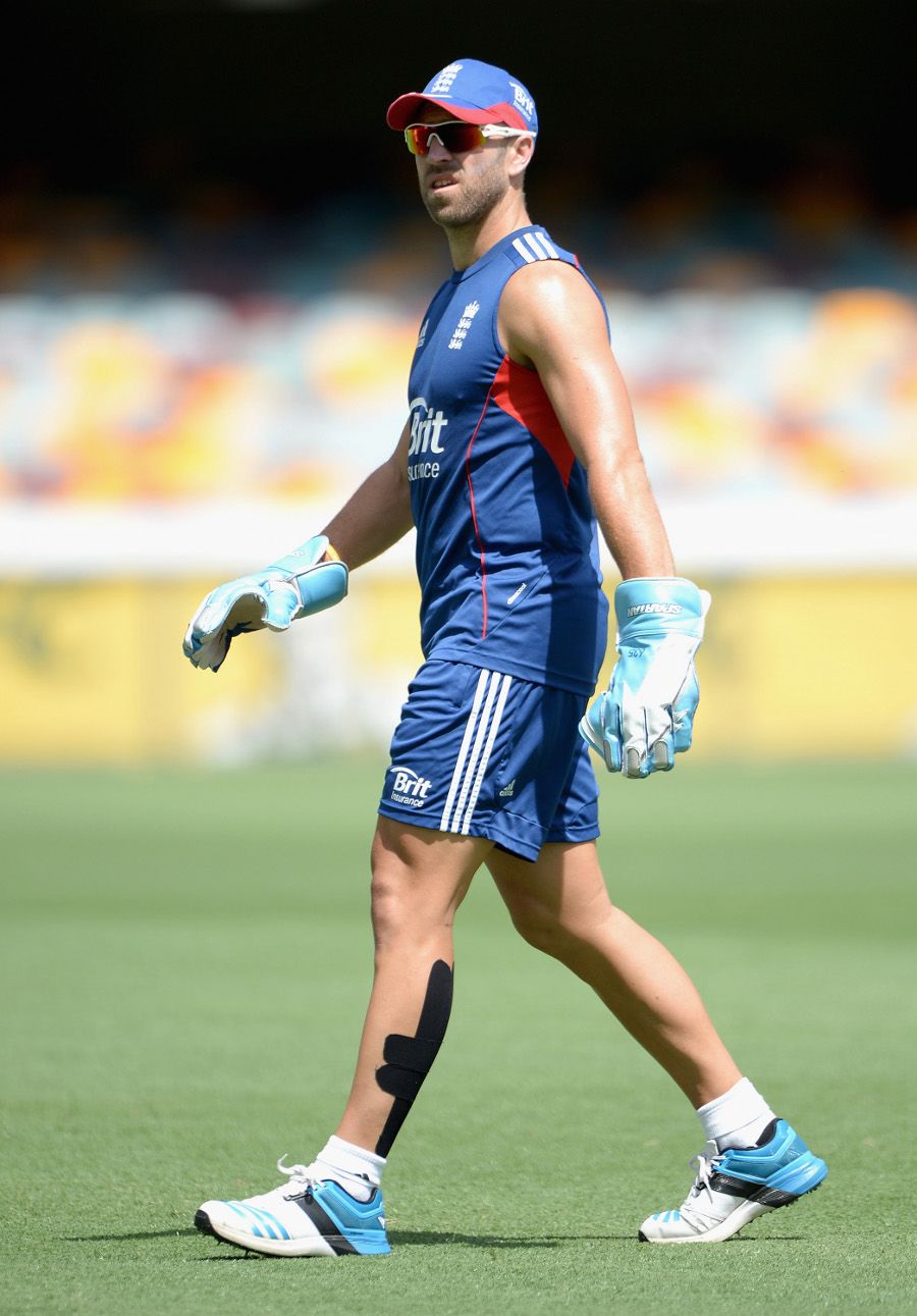 Matt Prior continued to train with strapping on his injured calf ...