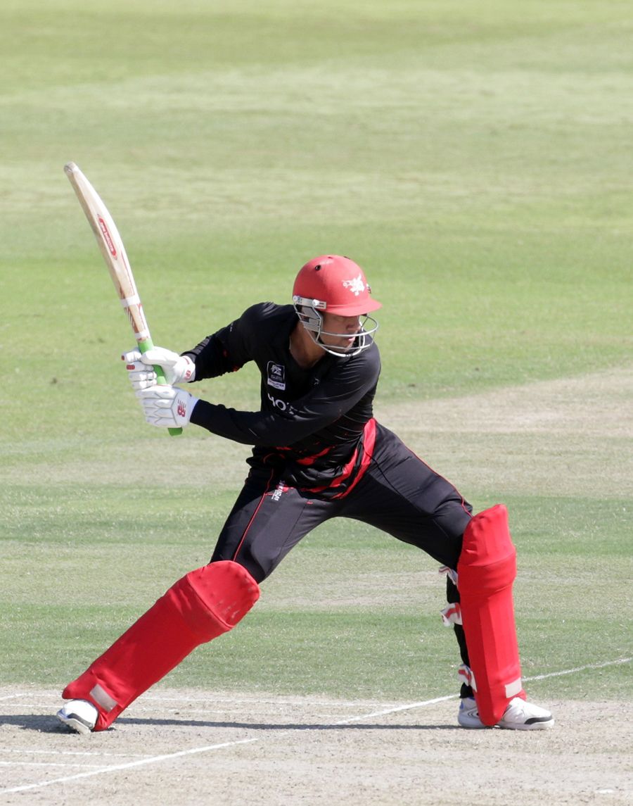 Babar Hayat batting during the Hong Kong v Nepal Quarter Final match ...