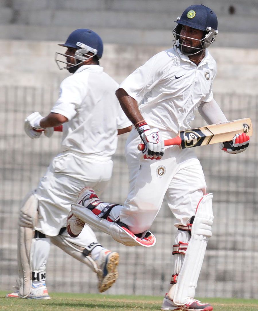 Cheteshwar Pujara and Jaydev Shah added 260 runs together ...