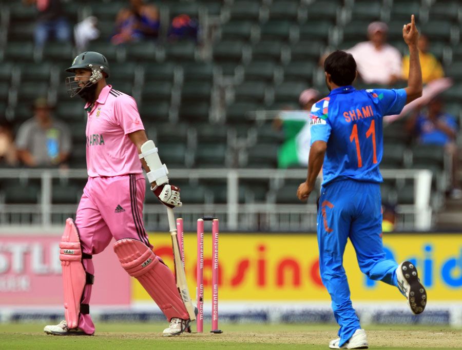 Mohammed Shami exults after removing Hashim Amla | ESPNcricinfo.com