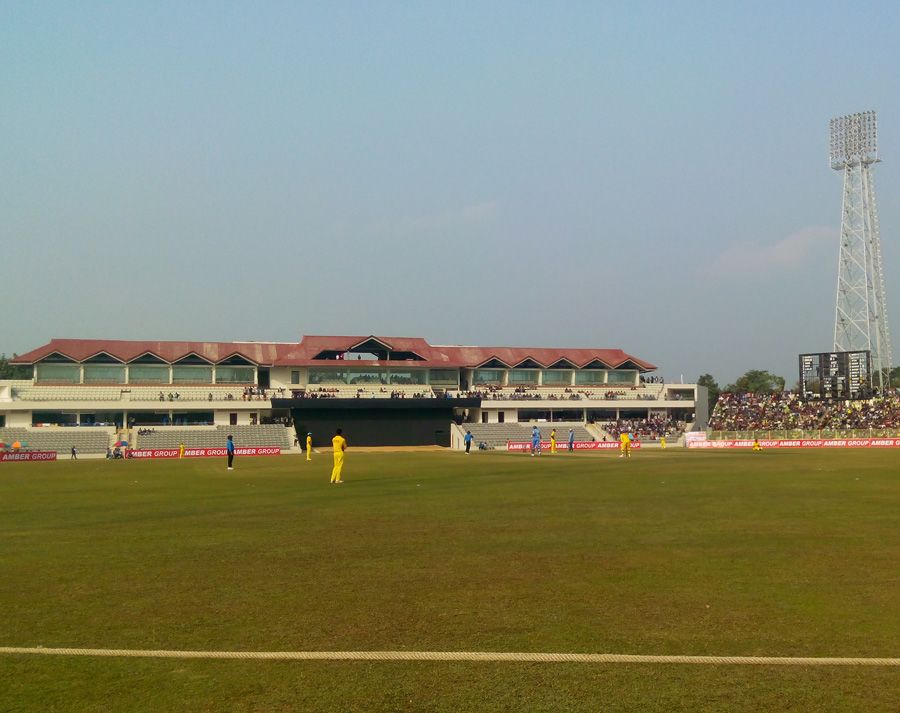 A view of the Sylhet Stadium during the Victory Day T20 Cup ...