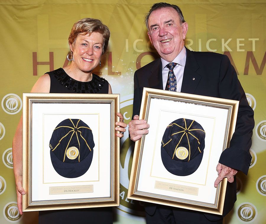 Debbie Hockley and Bob Simpson at the ICC's Hall of Fame Induction ...