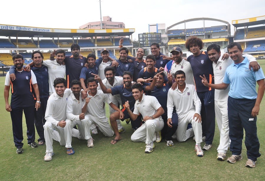 A victorious Maharashtra team after beating Bengal to reach the final ...
