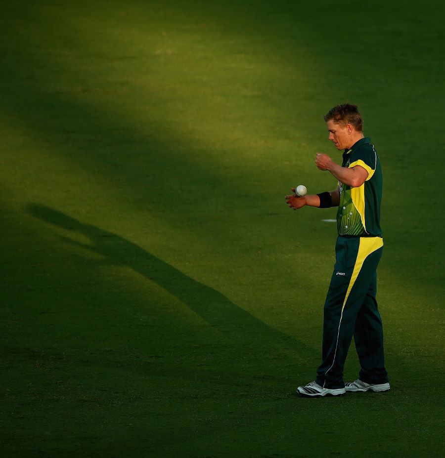 Xavier Doherty prepares to bowl as the shadows lengthen | ESPNcricinfo.com