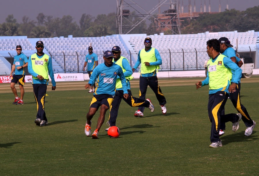 Sri Lanka players practise their football skills | ESPNcricinfo.com