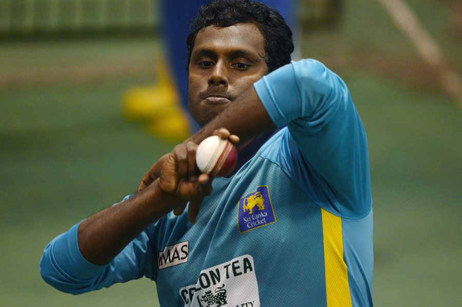 Angelo Mathews has a bowl during training | ESPNcricinfo.com
