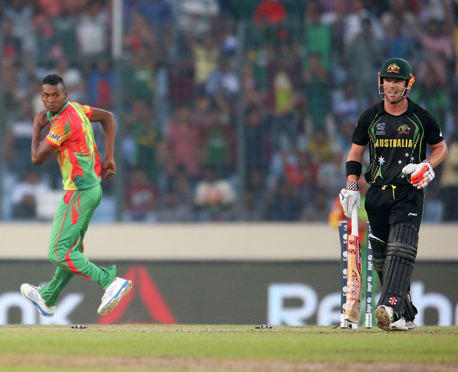 Al-Amin Hossain was quite vocal after dismissing David Warner ...