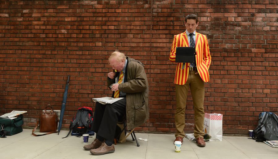 Two MCC members wait outside the Grace Gates, Lord's | ESPNcricinfo.com