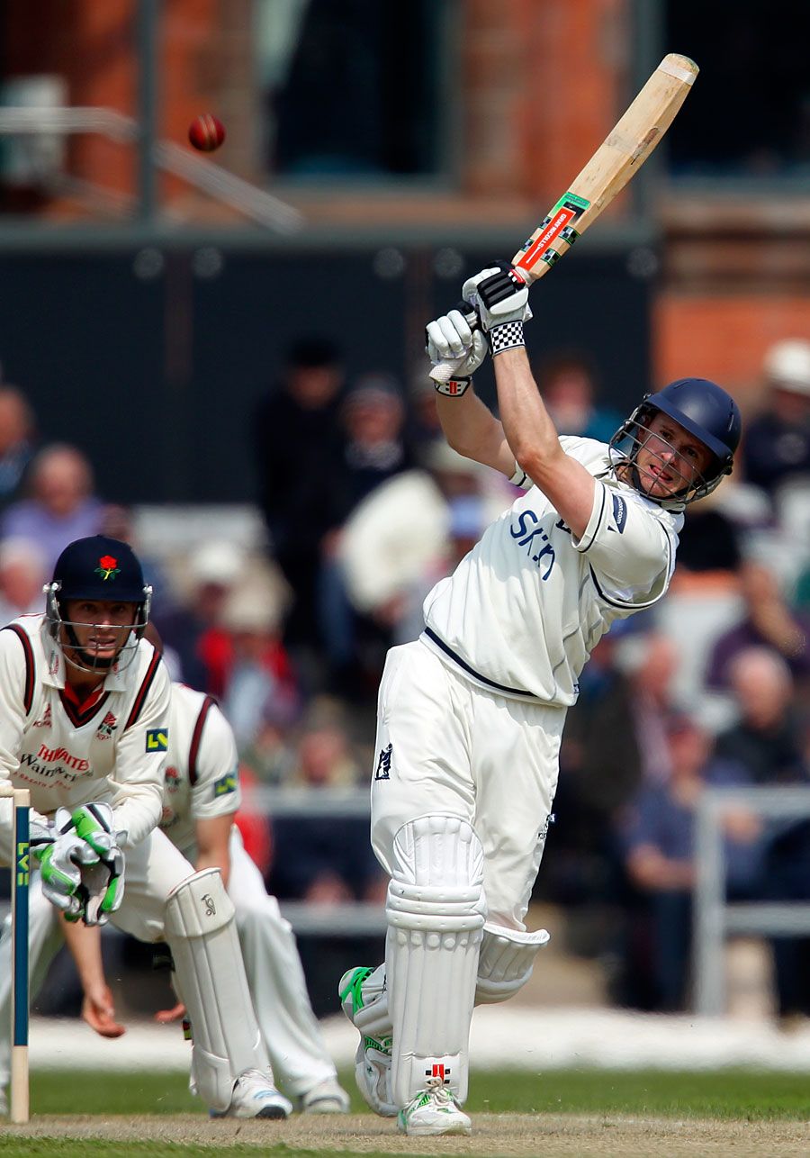 William Porterfield picked out mid-on against Simon Kerrigan ...