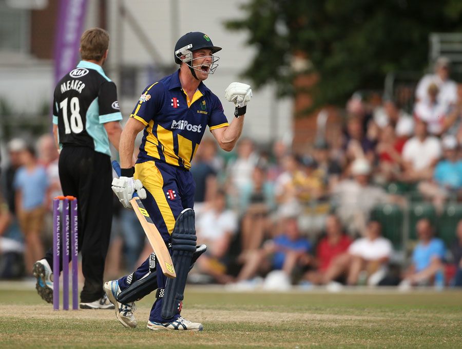 Graham Wagg celebrates hitting the winning runs | ESPNcricinfo.com