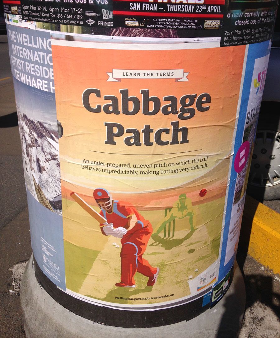 A Learn the Terms poster lends clarity on cricket's Cabbage Patch ...