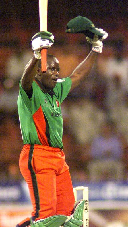 Odumbe acknowledging the crowds applause on his fifty | ESPNcricinfo.com