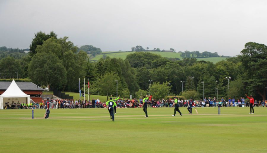Moments after Rajesh Pulami was trapped lbw by Stuart Thompson ...