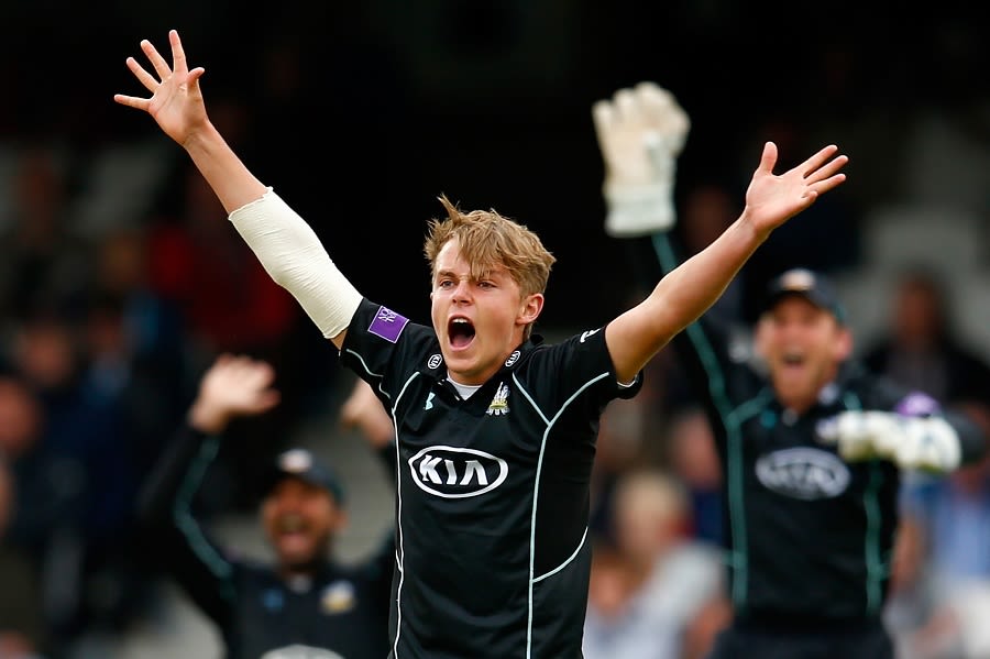 Sam Curran took two wickets of two balls in his first over ...