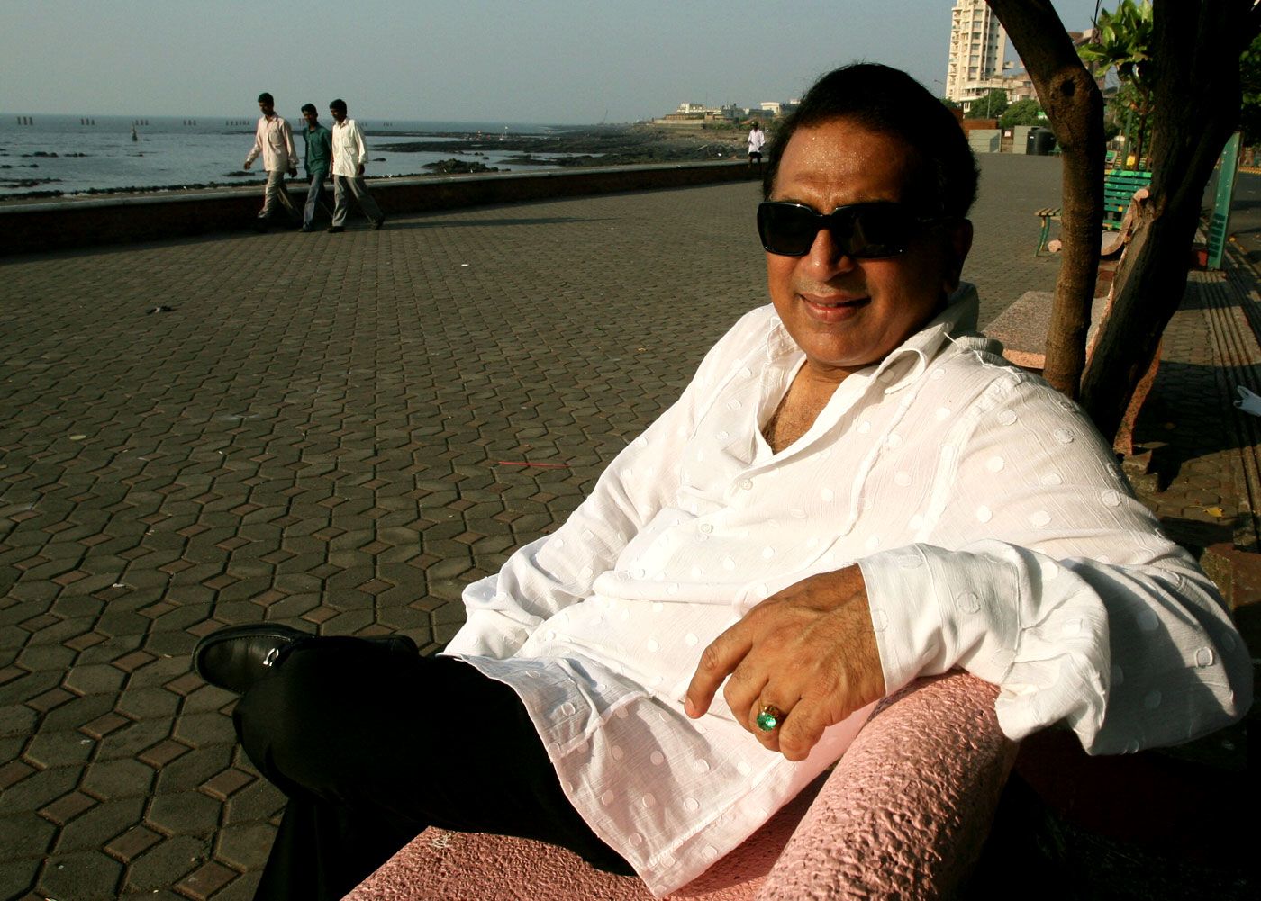 Sunil Gavaskar sits outside his house in Worli | ESPNcricinfo.com