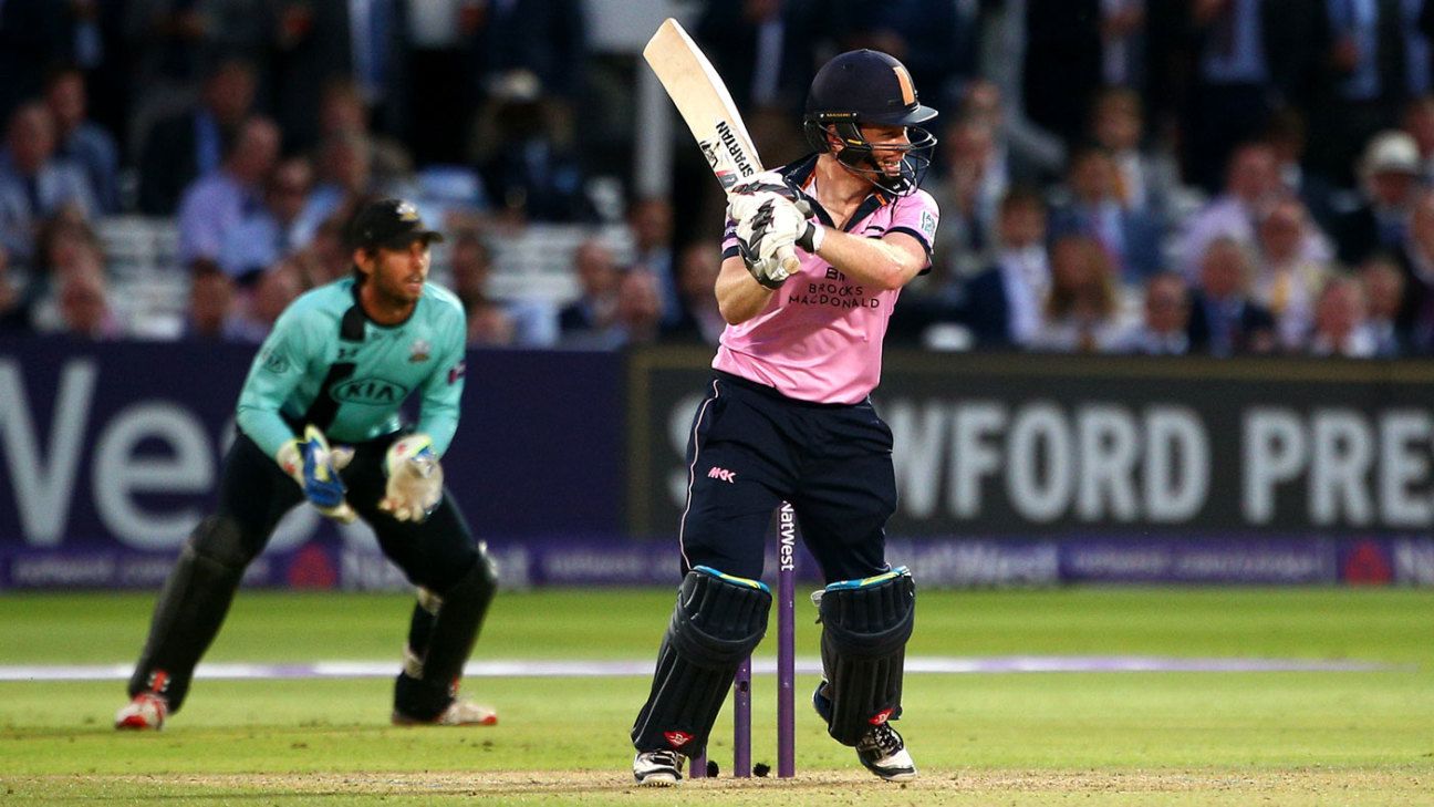 MID vs SUR Cricket Scorecard, South Group at London, July 21, 2016