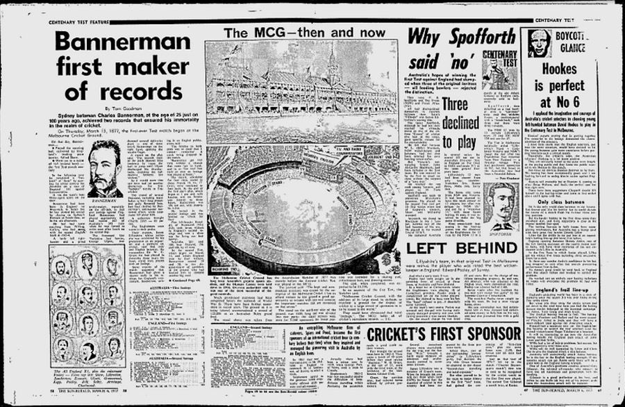 Charles Bannerman features in an article marking the Centenary Test in ...