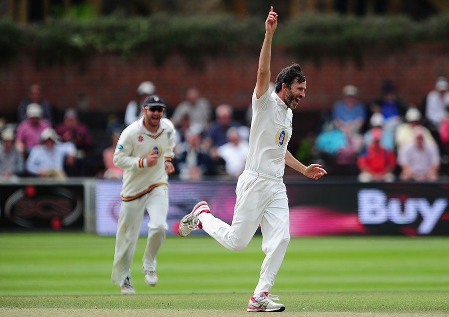 Graham Onions helped blow away the start of Somerset's second innings ...