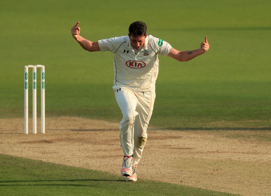 Mark Footitt celebrates one of his five wickets | ESPNcricinfo.com