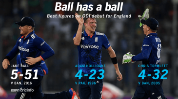 Jake Ball provides England's first five-for on debut | ESPNcricinfo