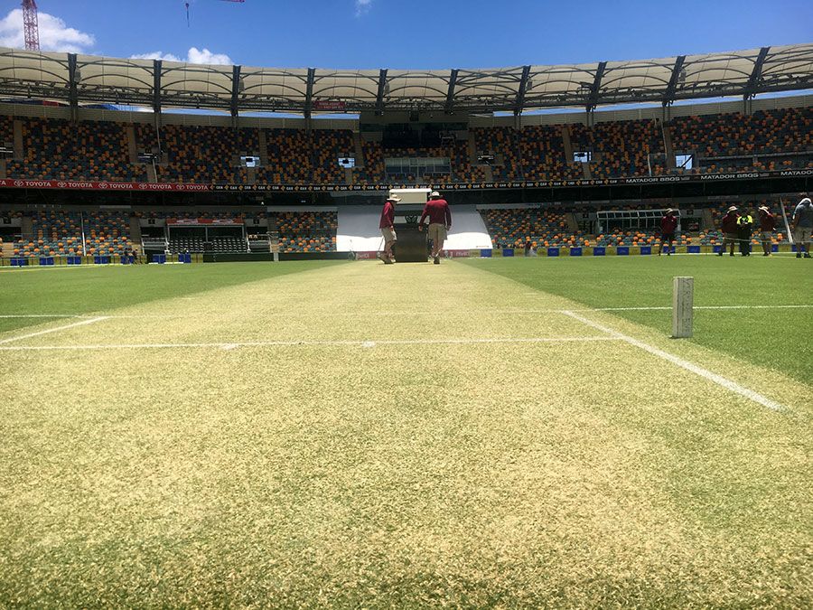 The Gabba pitch on the eve of the first Test between Australia and ...