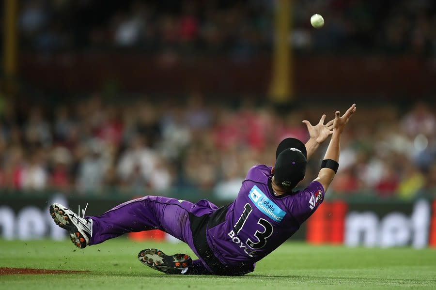 Cameron Boyce slipped at the last moment and fumbled a tough catch ...