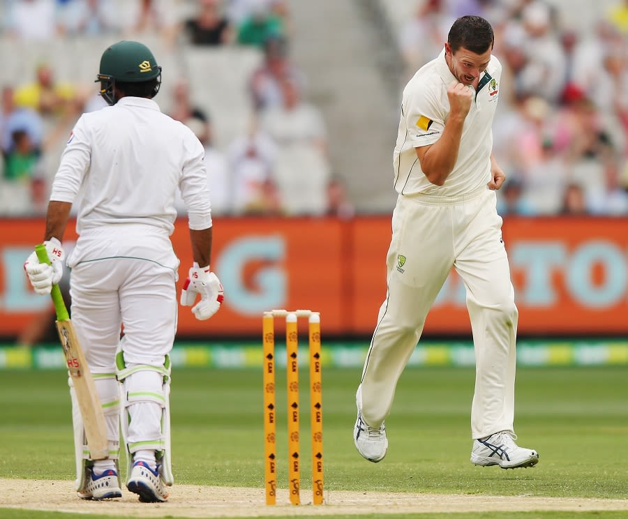 Safraz Ahmed became Josh Hazlewood's 99th Test wicket | ESPNcricinfo.com