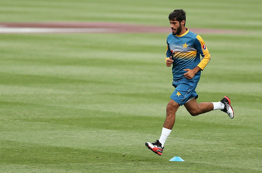 Mohammad Asghar goes through the paces at a training session ...